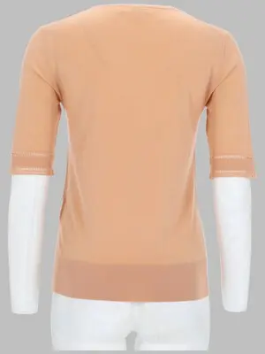 Chloé Short Sleeve Knit Pullover - Pink