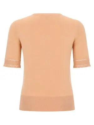 Chloé Short Sleeve Knit Pullover - Pink