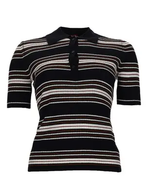 MAX MARA Max Mara "Tallero" Striped Knit Polo