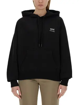 AMI Paris Sweatshirt With Logo - Black