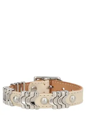 Our Legacy Wave Leather Bracelet - Beige