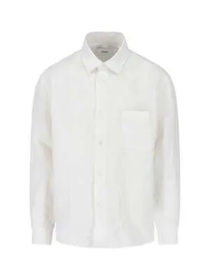 LARDINI Lightweight 100% Linen Shirt For - White