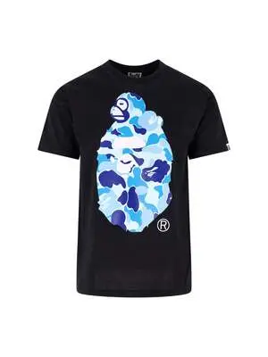 A BATHING APE 100% Cotton T-shirt For - Black