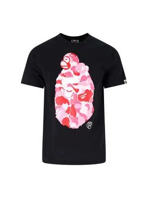 A BATHING APE 100% Cotton Graphic T-shirt - Black