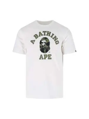 A BATHING APE 100% Cotton Graphic T-shirt - White