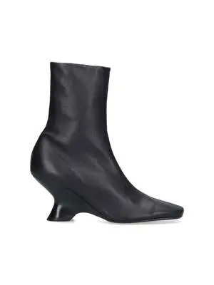 Dries Van Noten Leather Ankle Boots - Black