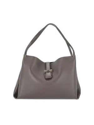 FERRAGAMO Calf Leather Shoulder Bag - Grey