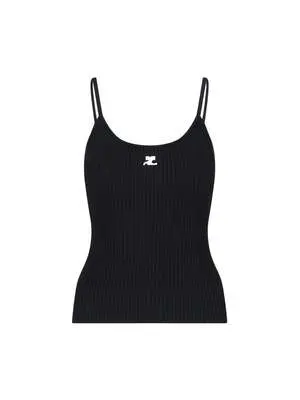 COURREGES Sleek Viscose-blend Top - Black