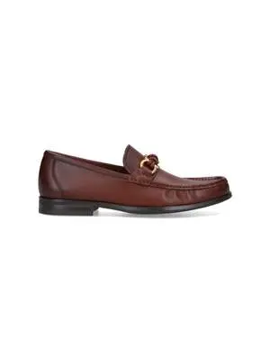 FERRAGAMO Leather Horsebit Loafers - Brown