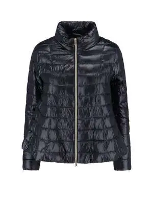 Herno Quilted Down Puffer Jacket With Stand Collar - Black