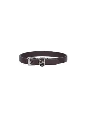Valentino Garavani Vlogo Buckle Leather Belt - Brown