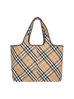 Burberry Tote Bag In 100% Cotton - Beige