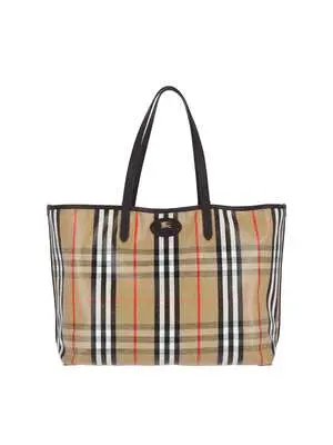 Burberry Tote Bag In 100% Cotton - Beige