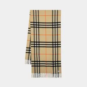 Burberry Giant Check Cashmere Scarf - Beige