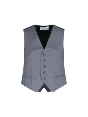 THE FRANKIE SHOP Wool Blend Waistcoat - Grey