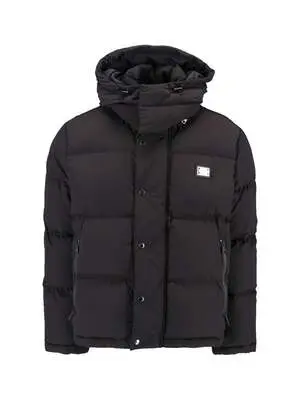 Dolce & Gabbana Polyamide-blend Puffer Jacket With Hood - Black