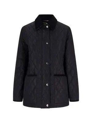 Burberry Quilted Polyamide Jacket With Stand Collar - Black