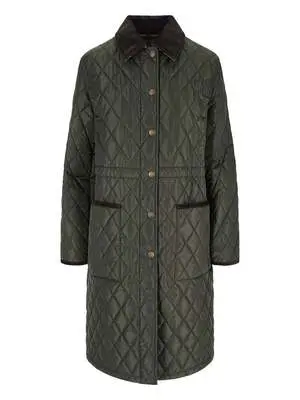 Burberry Quilted Polyamide Jacket With Stand Collar - Green