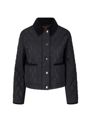 Burberry Quilted Cropped Jacket With Stand Collar