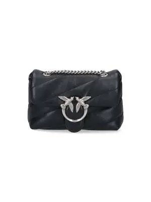 Pinko Luxury 100% Leather Shoulder Bag For - Black