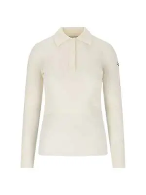 Moncler Ribbed Knit Polo Top