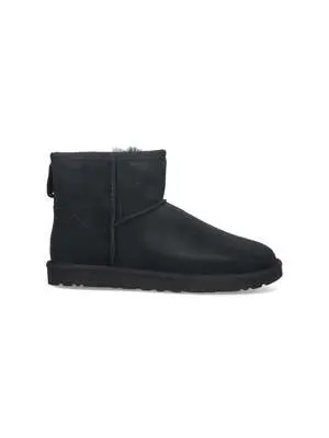 UGG Suede Shearling Ankle Boots - Black