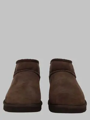 UGG Suede Shearling Ankle Boots - Brown