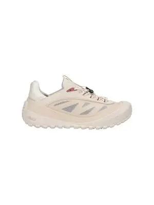 Moncler Chiari" Leather-look Sneakers - Beige