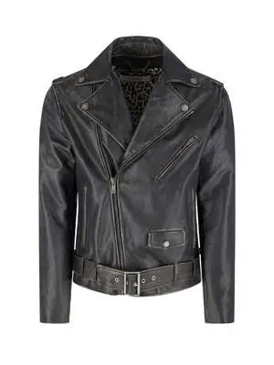 GOLDEN GOOSE Leather Motorcycle Jacket
