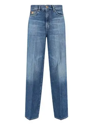 Versace Straight-leg Jeans With Faded Wash