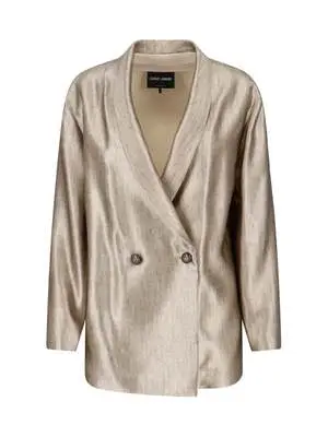 Giorgio Armani Luxury 100% Silk Jacket For - Grey