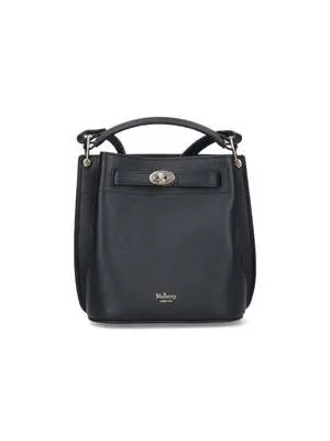 Mulberry Leather Shoulder Bag With Turn Lock Closure - Black