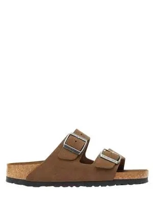 BIRKENSTOCK Suede Buckle Sandals With Cork Sole