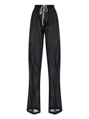 Rick Owens Sheer Wide-leg Drawstring Pants
