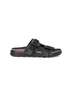 BIRKENSTOCK Nubuck Leather Footbed Sandals For - Black