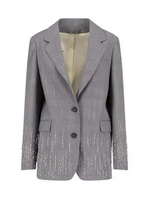 GOLDEN GOOSE Plaid Embellished Blazer