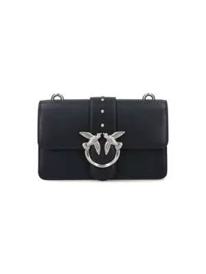 Pinko Leather Crossbody Bag - Black