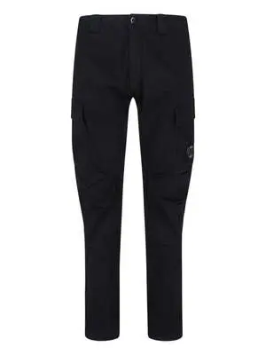 C.P. COMPANY Stretch Cotton Cargo Trousers - Black