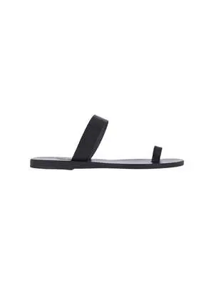 ANCIENT GREEKS SANDALS Leather Flat Sandals - Black