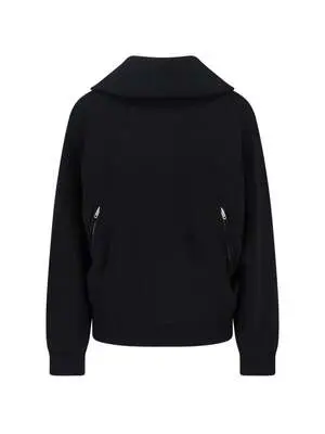 Balenciaga Oversized Knit Sweater With Cowl Neck And Zip Pockets