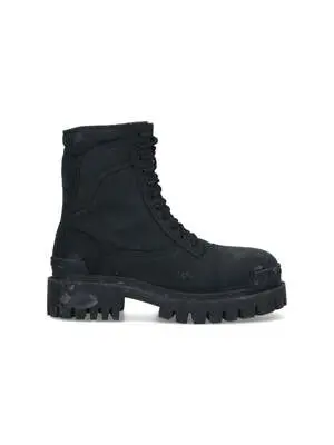Balenciaga Balenciaga Lace-Up Combat Boots Black