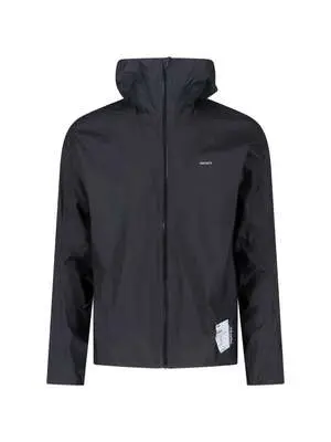 Satisfy Polyamide Zip-up Jacket With Stand Collar - Black