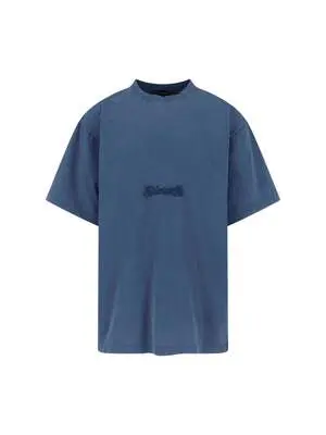 Balenciaga Oversized Logo Graphic T-shirt - Blue