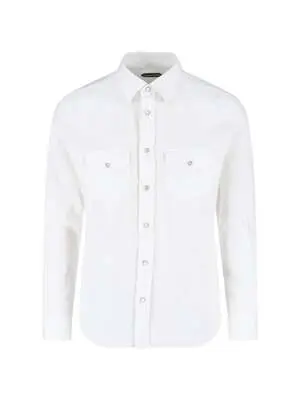 TOM FORD Western Snap-front Shirt - White