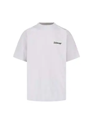 Balenciaga Oversized Logo Patch T-shirt - White
