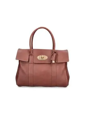 Mulberry Mulberry Bovine Leather Satchel With Turn Lock Brown