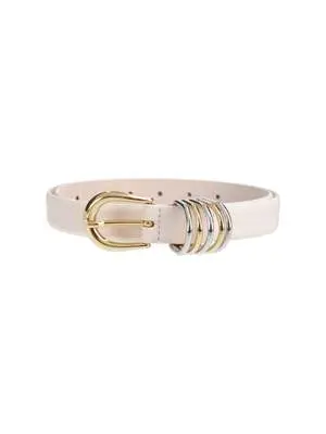 DEHANCHE Light & Natural 100% Leather Belt For - White