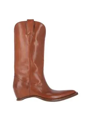 MAISON MARGIELA Leather Knee-high Western Boots - Brown