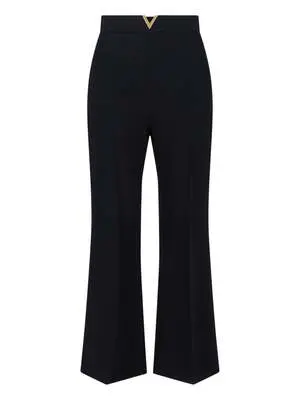 Valentino Garavani 100% Virgin Wool Trousers - Black
