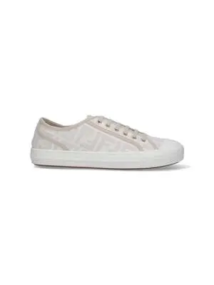 Fendi Lightweight Resin-coated Sneakers - White